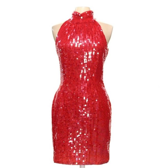 Robert Anthony | Dresses | Vintage Robert Anthony Red Sequin Party ...